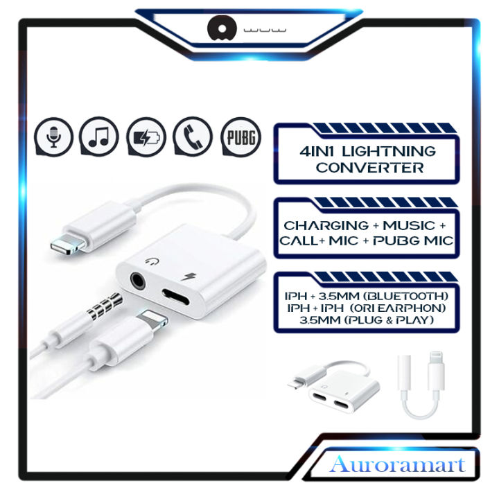 IP AUDIO JACK ADAPTER IP TO IP + 3.5MM / IP TO IP + IP SPLITTER CABLE ...