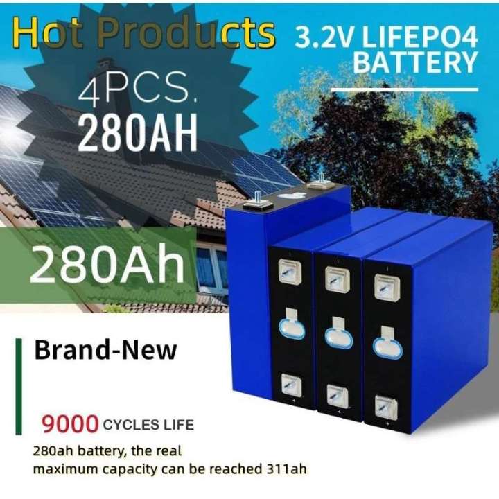 1PC OR 4PCS BRANDNEW Eve 3.2V 280AH Lf280K Prismatic LiFePO4 Phosphate Cell Battery (WITH SCREWS ...