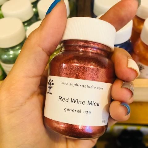 สีไมก้า สีแดงไวน์ Red Wine Mica Pigment Color - Cosmetic grade เกรด ...