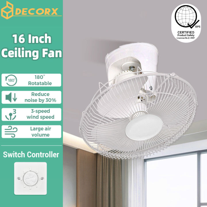 DecorX 16 Inch Orbit Ceiling Fan Wall Fan Electric Fan Three-speed Air ...