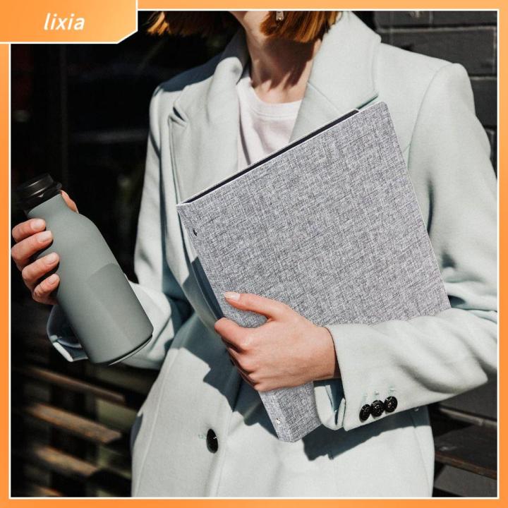 LIXIA Cloth 3-hole Folder 10.2312.41.77 Inches Grey A4 Data Book Multifunctional A4 Folder ...