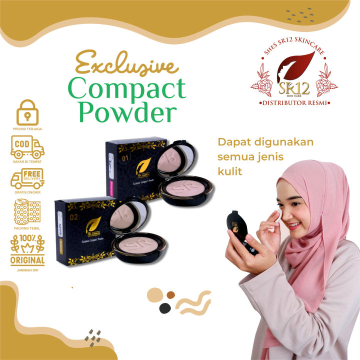 Bedak Powder Bedak Viral Anti Air Bedak Padat Glowing Tahan Lama Bedak ...