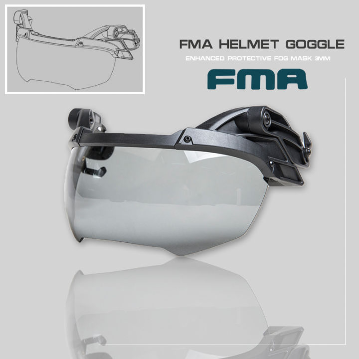 FMA Tactical Goggles PC Lens Helmet Goggles Safety Anti-fog Cycling ...