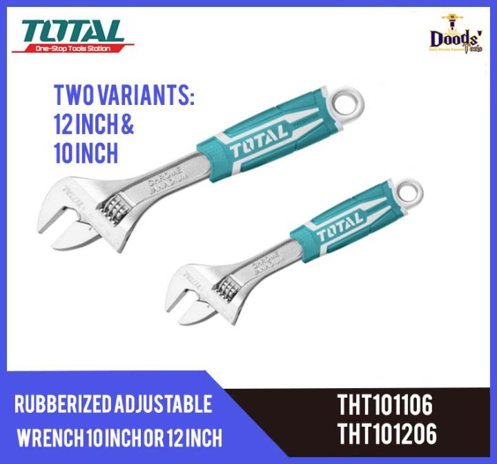 TOTAL RUBBERIZED ADJUSTABLE WRENCH 10 INCH OR 12 INCH THT101106 ...