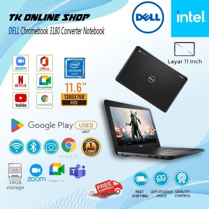 DELL Chromebook 3180 ( Play Store) - Intel Celeron N3060 / 4GB RAM ...