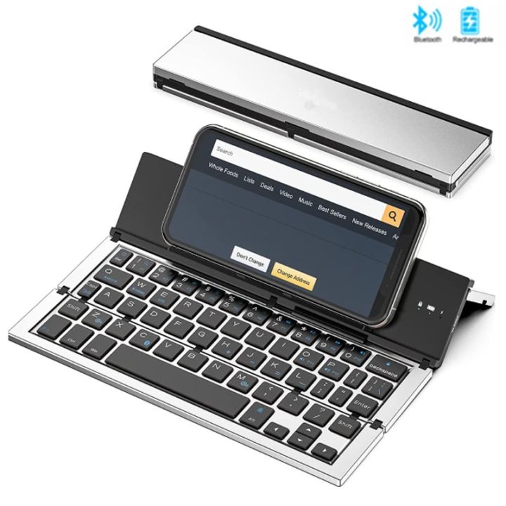 Jomaa Folding Keyboard Bluetooth Foldable Wireless Keyboard Pocket Size ...