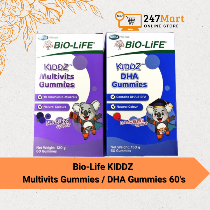BIO-LIFE Kiddz Gummies 60's - DHA(Strawberry) / Multivits(Blueberry ...