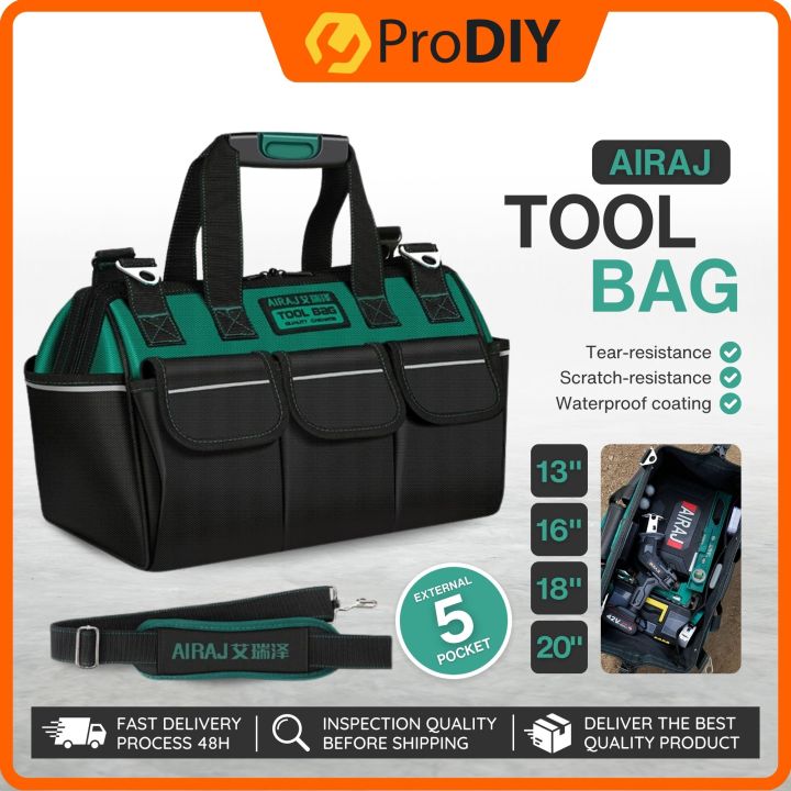 AIRAJ Waterproof Tool Bag Top Wide Neck Tool Bag for Hand/Strength ...