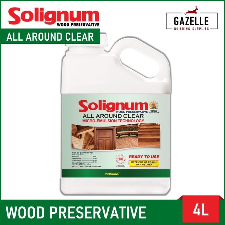 Solignum Wood Preservative All Around Clear 4L w/ Micro Emulsion ...