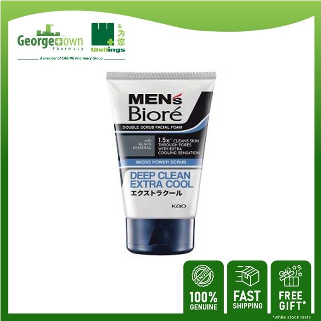 BIORE MENS DOUBLE SCRUB FACIAL FOAM DEEP CLEAN EXTRA COOL 100G | Lazada