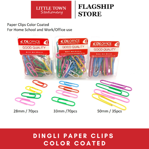 Dingli Paper Clips Color Coated Paperclip 50mm/28mm/33mm | Lazada PH
