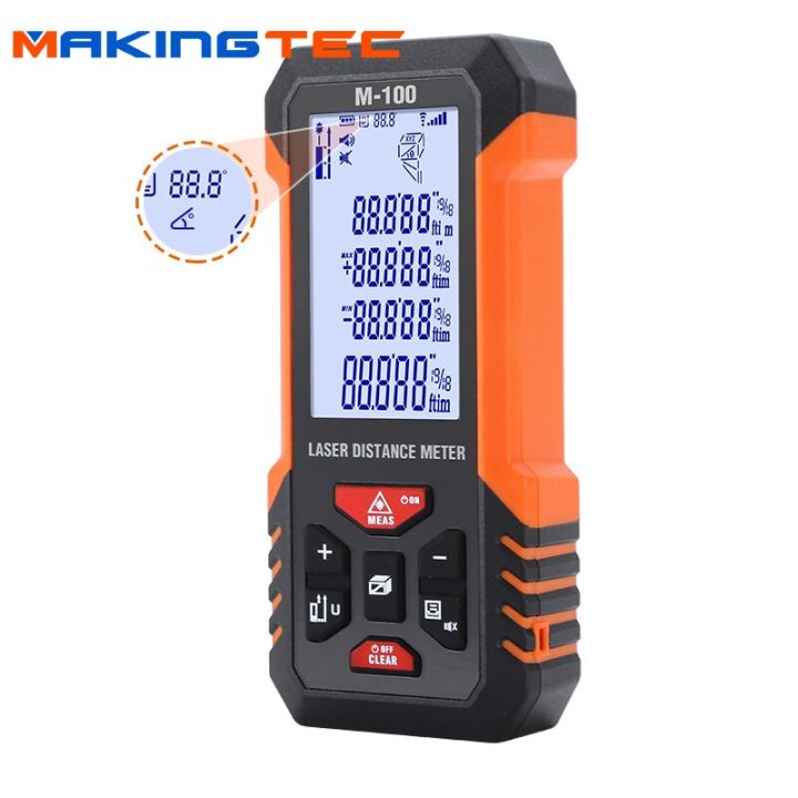 เครื่องวัดเมตรเลเซอร์ MAKINGTEC 100เมตรสายวัดเลเซอร์วงล้อไฟฟ้าแบบมีฟันเลเซอร์วัดระยะทางเทปวัดแบบ ...