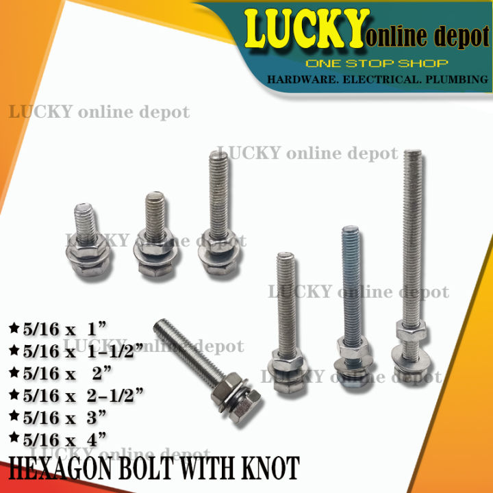 6PCS HEXAGON BOLT WITH KNOT / MACHINE BOLT WITH KNOT ( 5/16 ) | Lazada PH