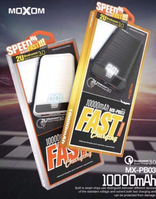 MOXOM MX-PB03QC 10000mAh POWER BANK 3.0 QUICK CHARGE | Lazada