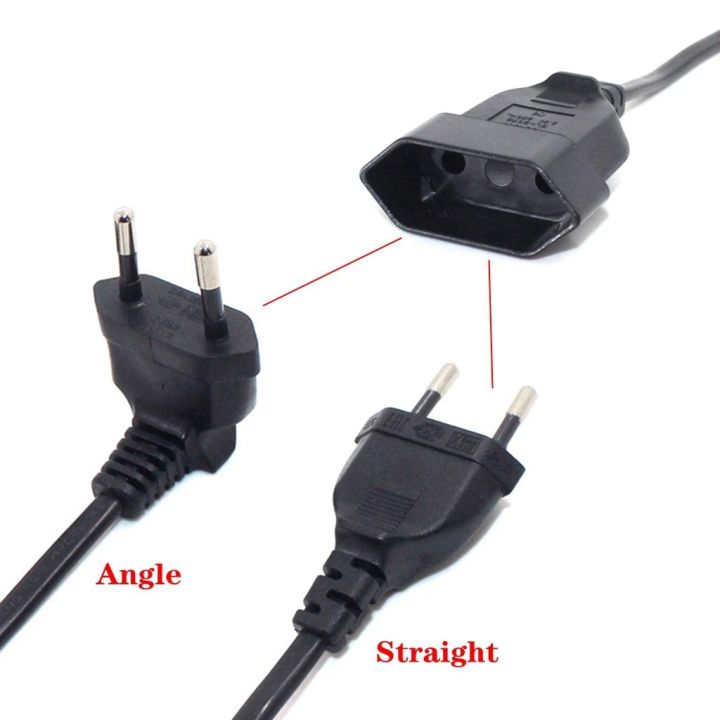 European 2 Prong VDE Plug to CEE7/16 Outlet Socket Power Extension Cord ...