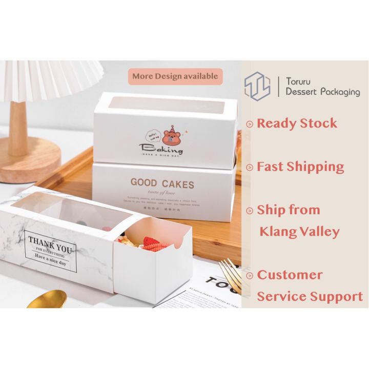 [10PCS] Drawer Cake Box Stylish Long Cake Box Swiss Roll Cake Box Kuih ...