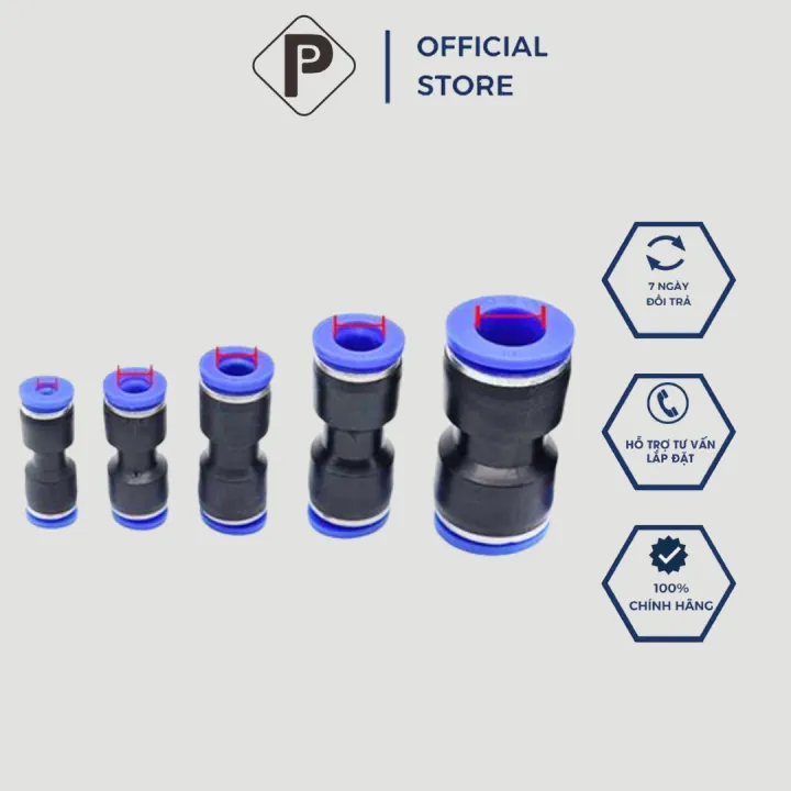 Đầu Nối Thẳng Khí Nén PU 4,6,8,10,12,14,16 Mm Giá Sỉ Giúp Kết Nối Phần Ống Dẫn Vào Thiết Bị Cấu ...