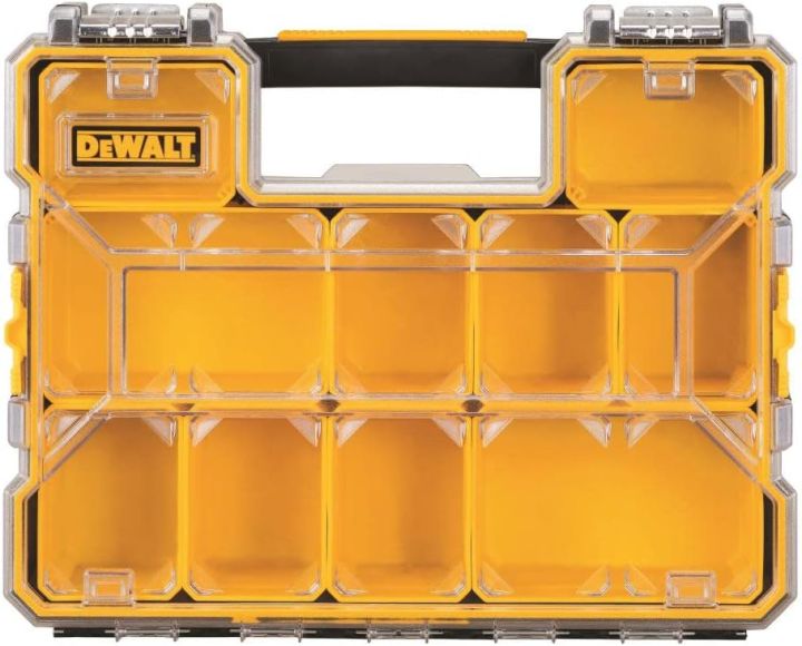 DEWALT Deep Pro Organizer, Organizer Box With Dividers, Metal Latch, 10 ...