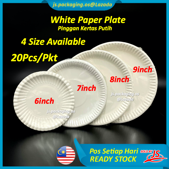 6inch / 7inch / 8inch / 9inch Paper Plates 20‘s / Disposable Paper ...
