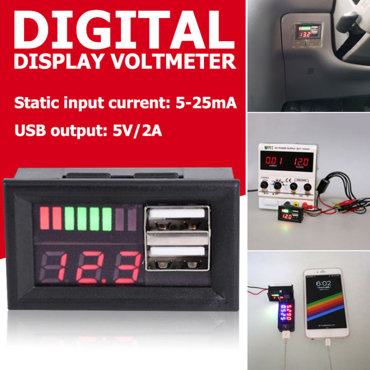 Red Led Digital Display Voltmeter Mini Voltage Meter Volt Tester Panel ...