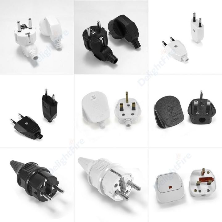 EU AU UK Electrical Adapter Rewireable Outlet Schuko Power Plug Korea ...