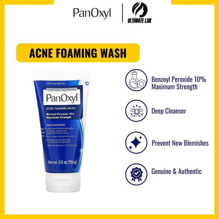 Panoxyl Acne Foaming Wash Benzoyl Peroxide 10 Maximum Strength Deep