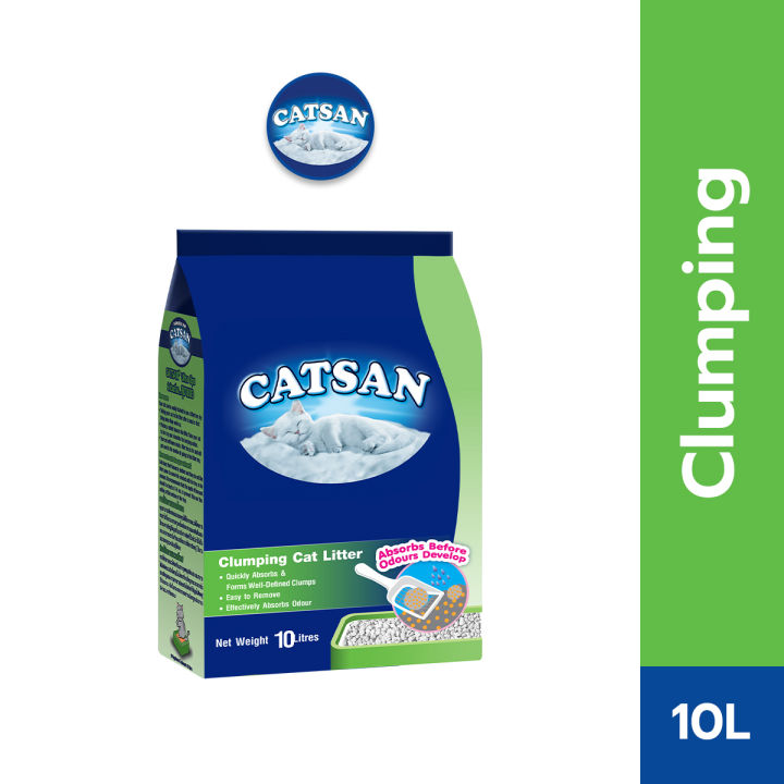 Kitty Litter Box CATSAN Hygiene Cat Litter – 10 Liter Bag, Clumping ...