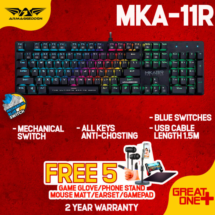 Armaggeddon MKA-11R Mechanical Gaming Keyboard RGB Full Size | Hot ...