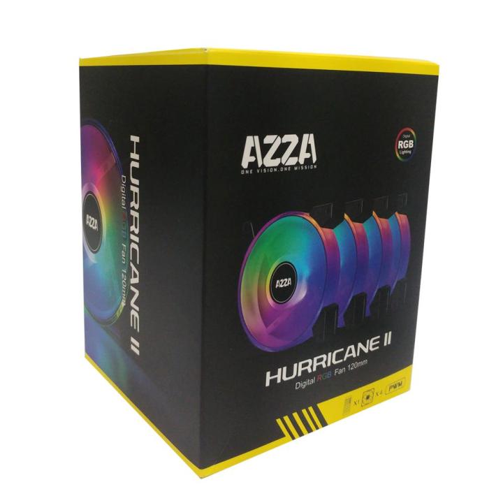 AZZA PWM Fan Case 120mm. HURICANE II Dual Ring Digital ARGB with Remote ...
