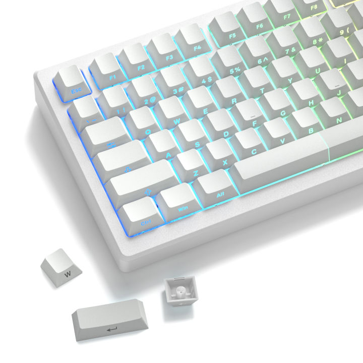 WOMIER 121 Keys Side Print Gray Gradient Shine Through Backlit Double ...