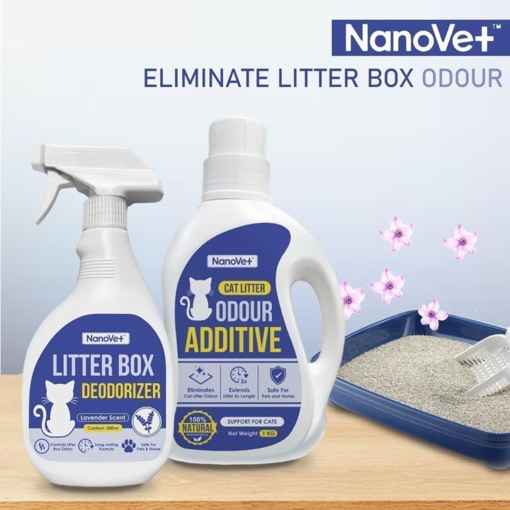 Nanovet Litter Box Deodorizer Spray/ Cat Litter Odour Additive 500ml ...