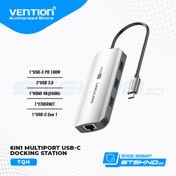 Vention Multiport USB Hub Dongle Adaptor Type C to HDMI VGA RJ45 USB 3. ...
