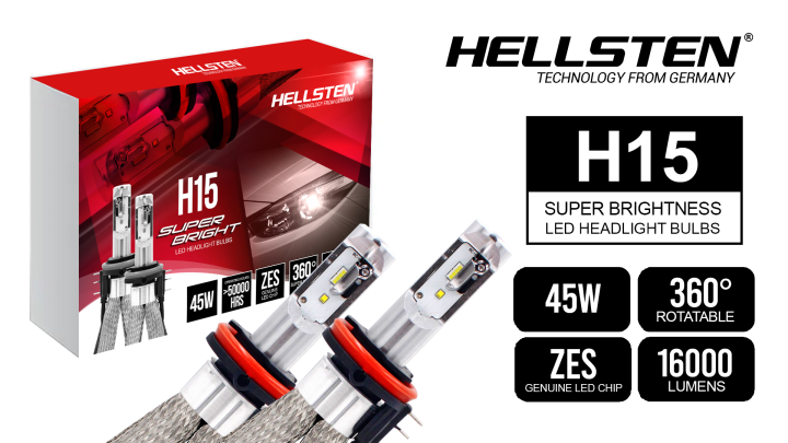 HELLSTEN H15 6000K SUPER BRIGHT LED HEADLIGHT BULBS | WHITE COLOR | HEADLIGHTS & FOGLIGHTS ...