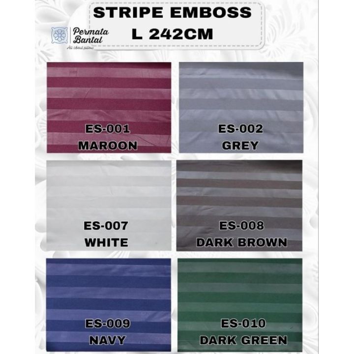 Kain Katun Polymicro Strip Emboss Lebar 242Cm ( 1mtr x 2,42mtr ...
