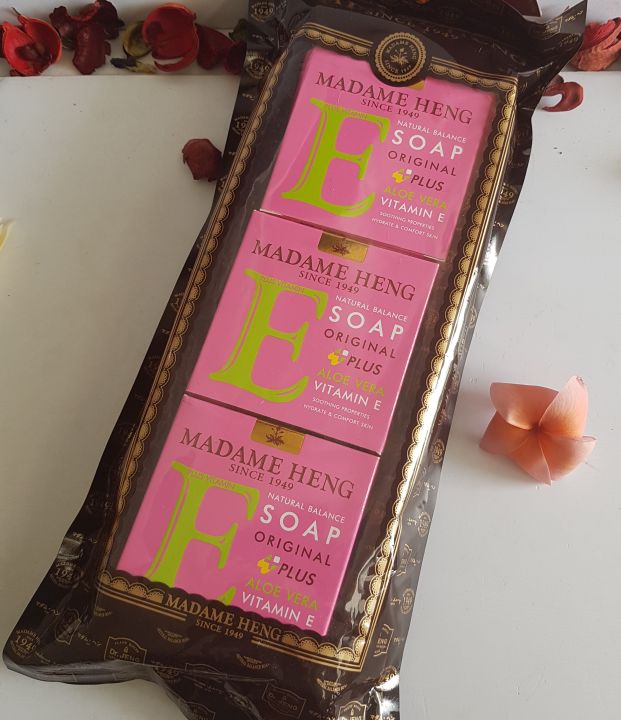 มาดามเฮง สบู่วิตามินอี พลัส อโรเวรา (สีชมพู) Plus Aloe Vera Vitamin E ...