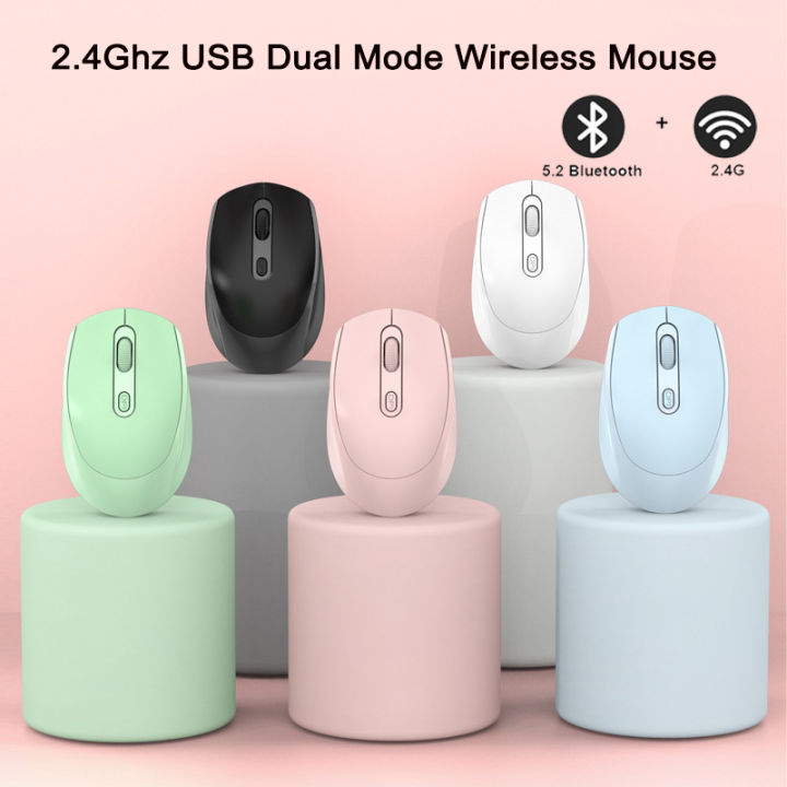 USB Bluetooth 2.4G Wireless Mouse Rechargeable 5.2 USB Dual Mode for ...
