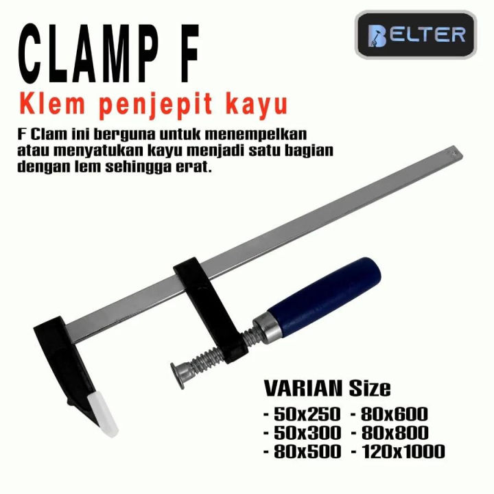 Clamp F Penjepit Kayu 5 x 25 cm Gagang Kayu Klem F Alat Penjepit Kayu ...