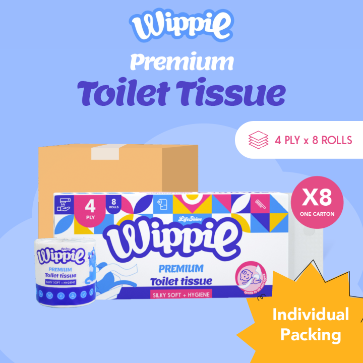 【8 Bags】Bulk Discount Carton Wippie Ultra Soft & Strong Toilet Paper ...