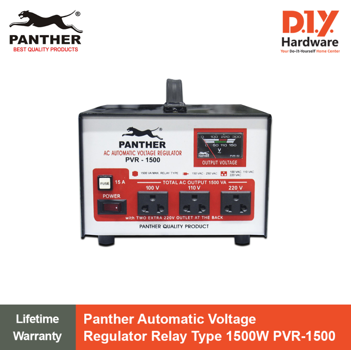 Panther Automatic Voltage Regulator Relay Type 1500W PVR-1500 | Lazada PH
