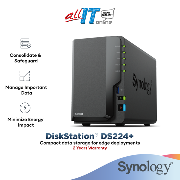 Synology DS224+ NAS DiskStation 2-Bays with Quad Core CPU, 2GB Memory ... Synology DS224+ NAS DiskStation 2-Bays with Quad Core CPU, 2GB Memory ...