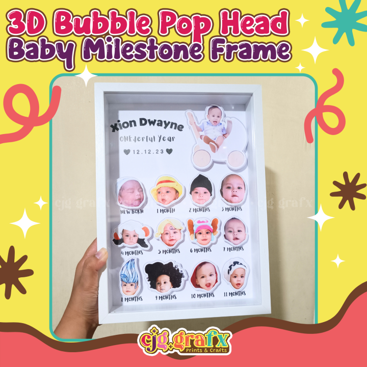 3D Bubble Pop Head - Baby Milestone Frame | CJG GraFx | Lazada PH