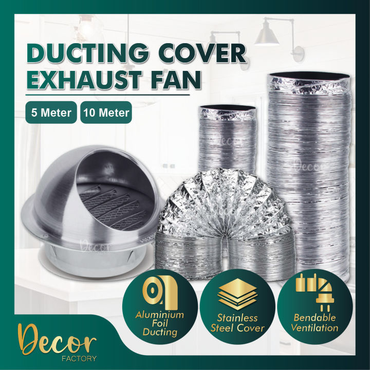 Aluminium Exhaust Fan Foil Ducting Ventilation 5M 10M 4'' Air Exhaust ...