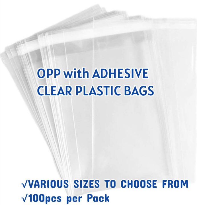 OPP with Adhesive Clear Plastic Bags SMALL & BIG Sizes 100pcs per Pack ...