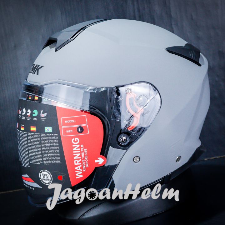 HELM SMK GTJ MA600 SOLID | MATT NARDO GREY | DOUBLE VISOR | Lazada ...