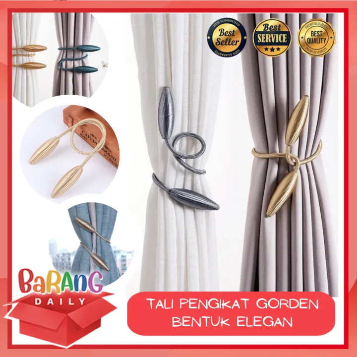 SEPASANG TALI PENGIKAT GORDEN BENTUK ELEGAN / TALI GORDEN MELINGKAR DIY ...