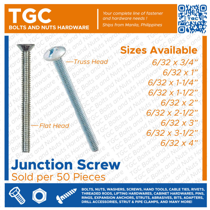 50PCS Junction Box Screw / Utility Screw / Junction Screw / Switch Box ...