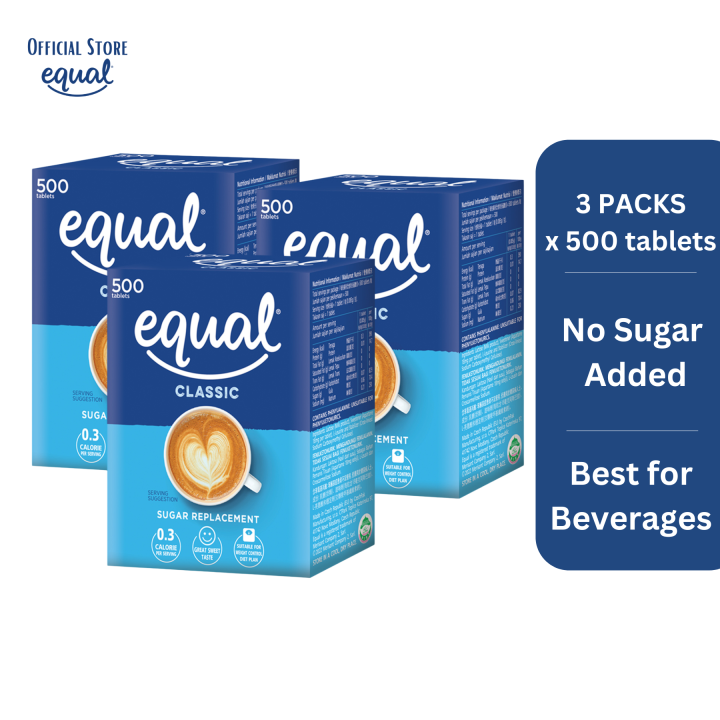 Equal Classic Tablets 500s x 3 - Sweetener Refill Tablets, Sugar ...