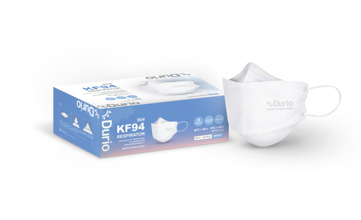 Durio 904 KF94 Respirator (White) - Individual Pack 40's | Durio ...