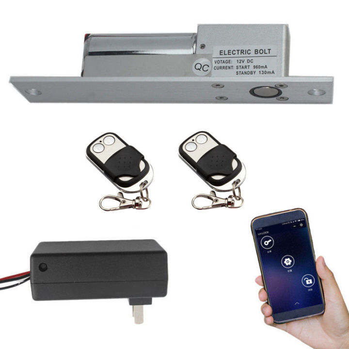 Wireless Remote Control Frameless Glass Door Lock Office Door Lock Frameless Glass Door Access ...