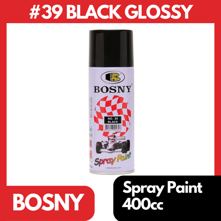 Bosny #39 Glossy Black Original Acrylic Spray Paint 400cc | Lazada PH